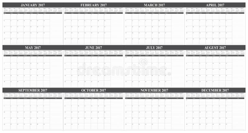 Year 2017 Table Calendar Vector Design Template Stock Vector ...
