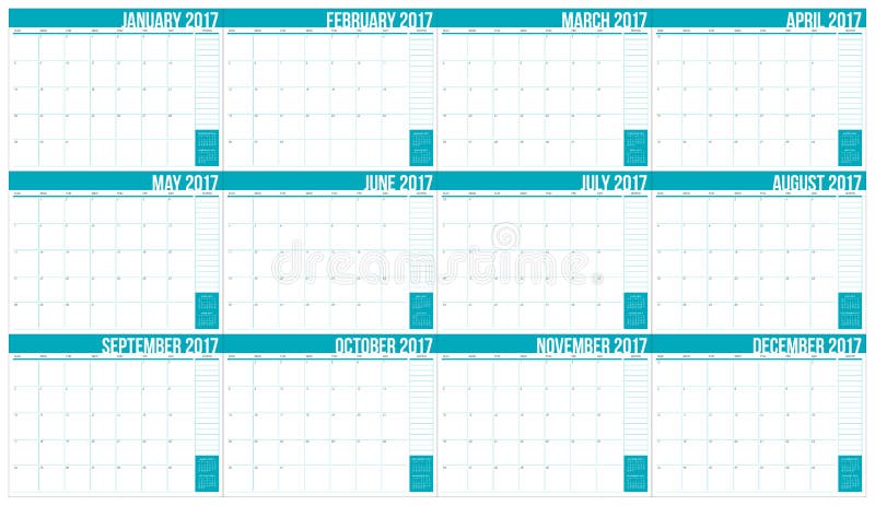 Year 2017 Table Calendar Vector Design Template Stock Vector ...
