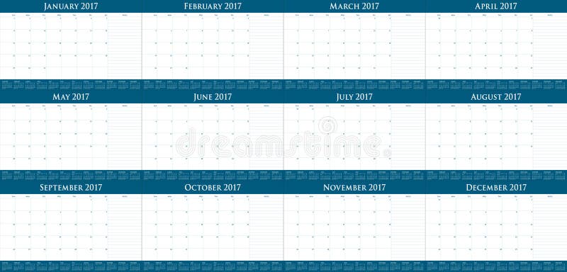 Year 2017 Table Calendar Vector Design Template Stock Vector ...