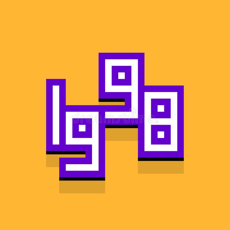 1998 Year college font stock illustration. Illustration of numeral ...