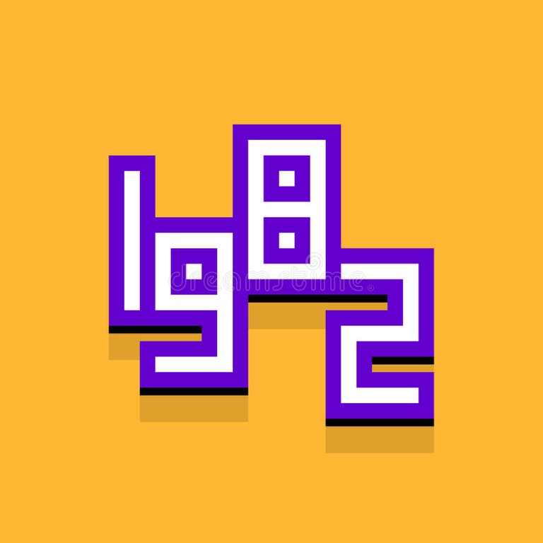 Year 1982 Text with 3d Isometric Effect Stock Vector - Illustration of ...