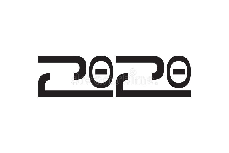 2020 Year Text Design, Vector Illustration. Stock Vector - Illustration ...