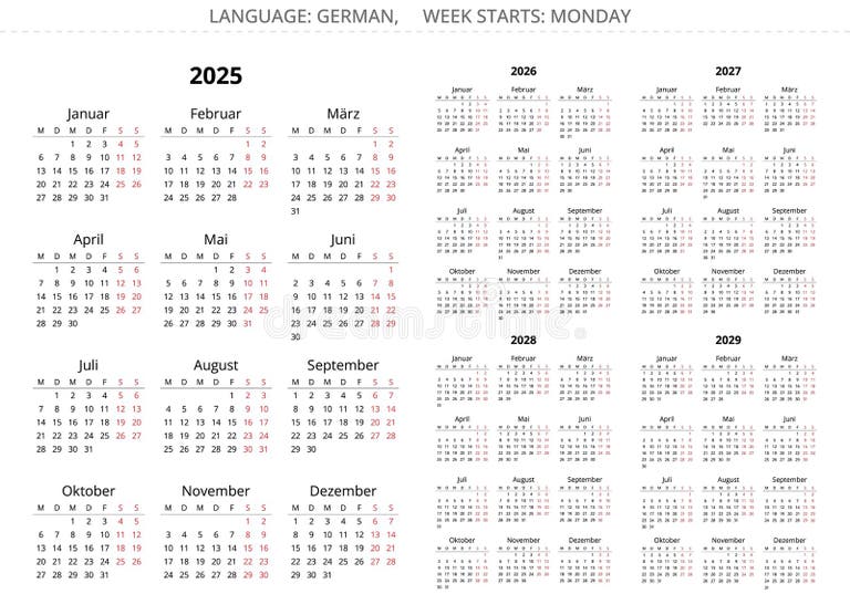 German Calendars Stock Illustrations – 90 German Calendars Stock ...