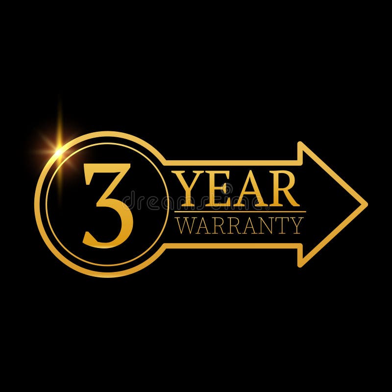 3 Year Warranty Golden Shield Stock Vector - Illustration of business ...