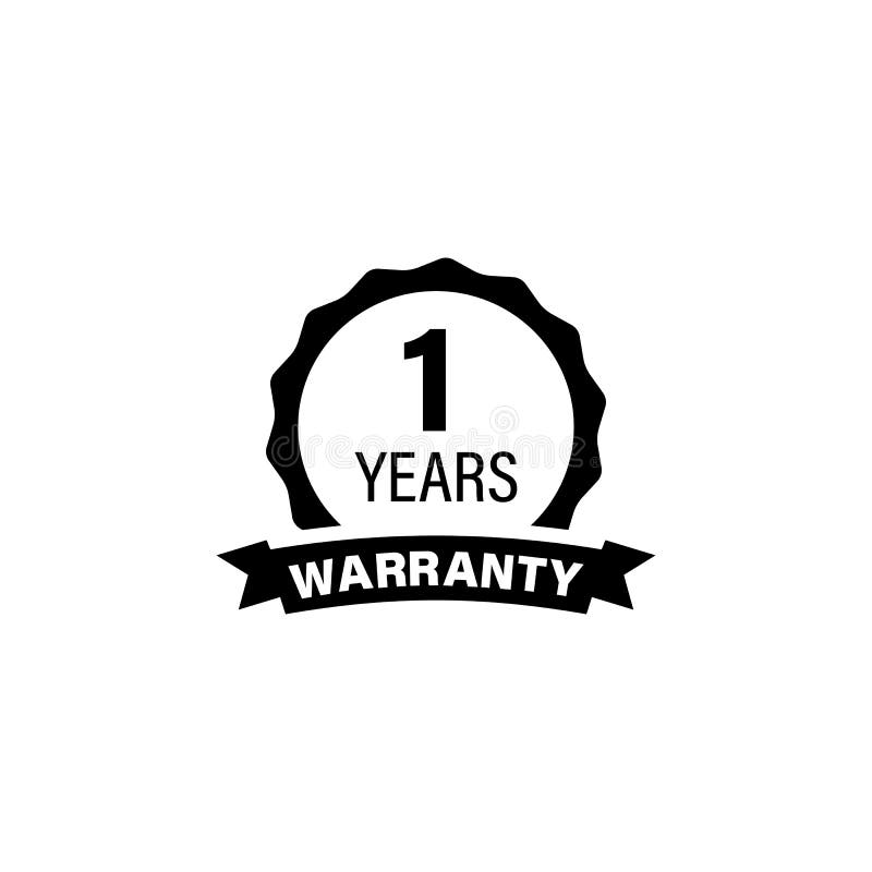 1 Year Warranty Icon. One Button Label Logo Sticker. Vector on Isolated ...
