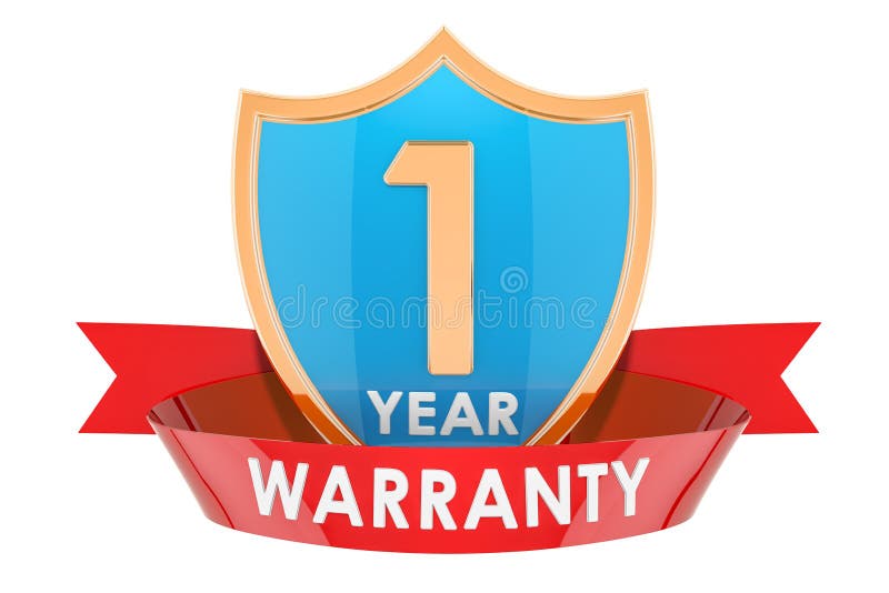 One Year Warranty Sticker Logo Isolated On White Background Stock ...