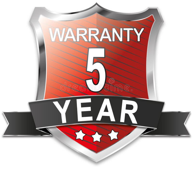 5 Year Warranty Shield Web Icon Badge Stock Illustration - Illustration ...