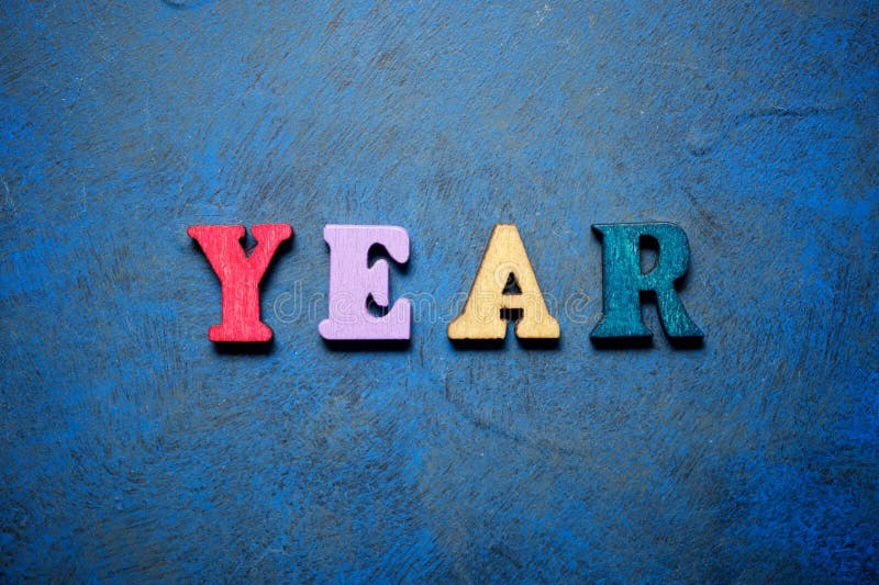 Year word view stock photo. Image of plan, lettering - 177147024