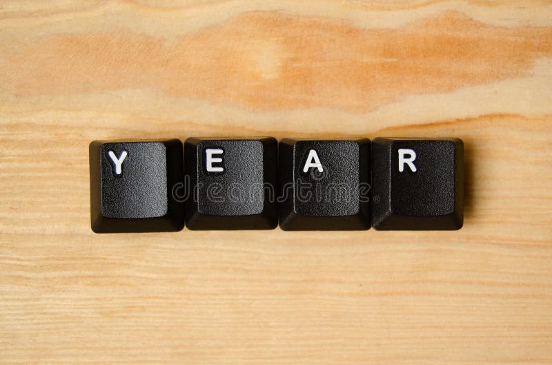 Year word stock photo. Image of idea, tech, wood, concept - 85383596