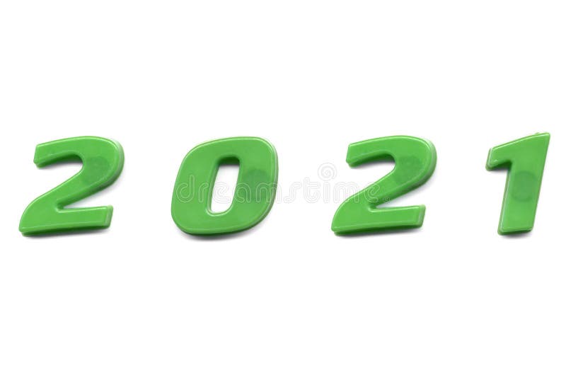 Year 2021 Written with Magnet Characters Stock Photo - Image of green ...