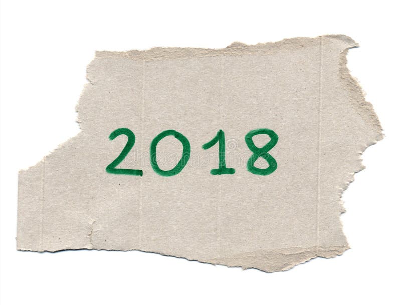 Year 2018 written on paper stock image. Image of paper - 97283049