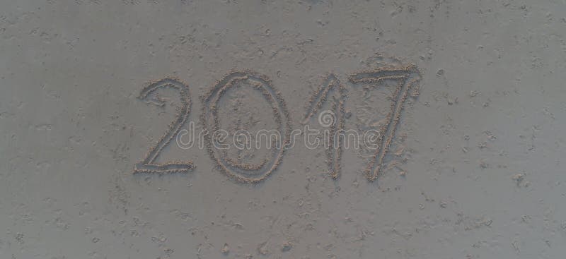 Year 2017 Written on Sand of Tropical Beach Stock Photo - Image of ...