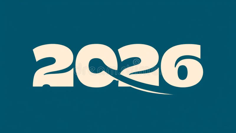 The Year is 2026 and it is Written in a Unique Font Stock Image - Image ...