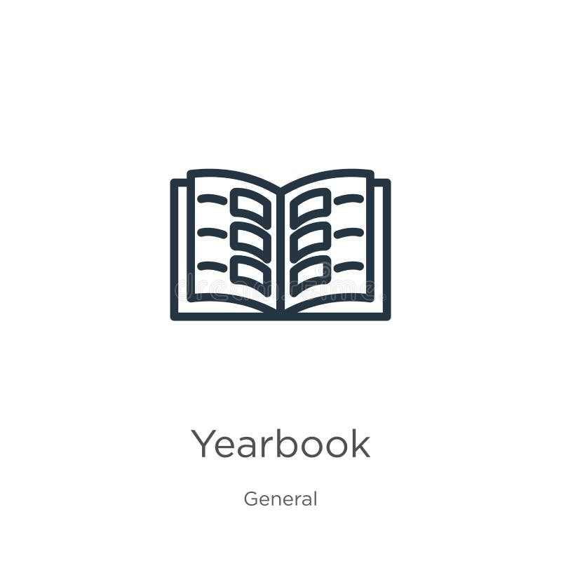 Outline Yearbook Vector Icon. Isolated Black Simple Line Element ...