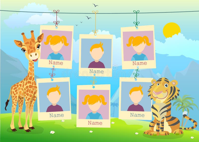 Yearbook for Kindergarten with Animals Stock Vector - Illustration of ...