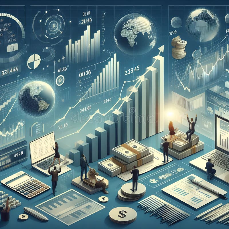 Yearly Financial Report, Chart with Years Data Statistics, Stock ...