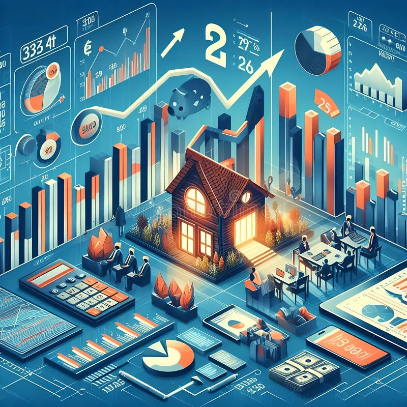 Yearly Financial Report and Data Statistic Stock Illustration ...