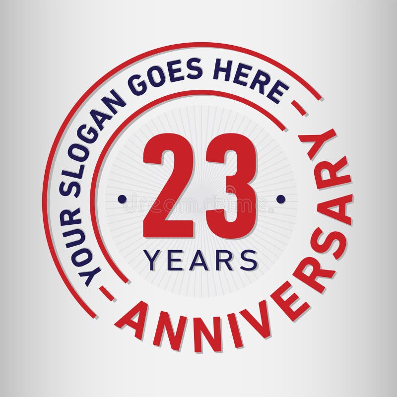 23 Years Anniversary Celebration Design Template. Anniversary Vector ...