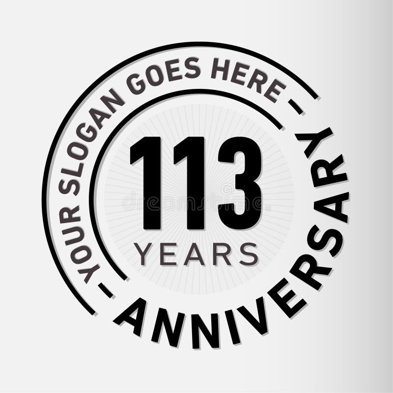 113 Years Anniversary Celebration Design Template. Anniversary Vector ...