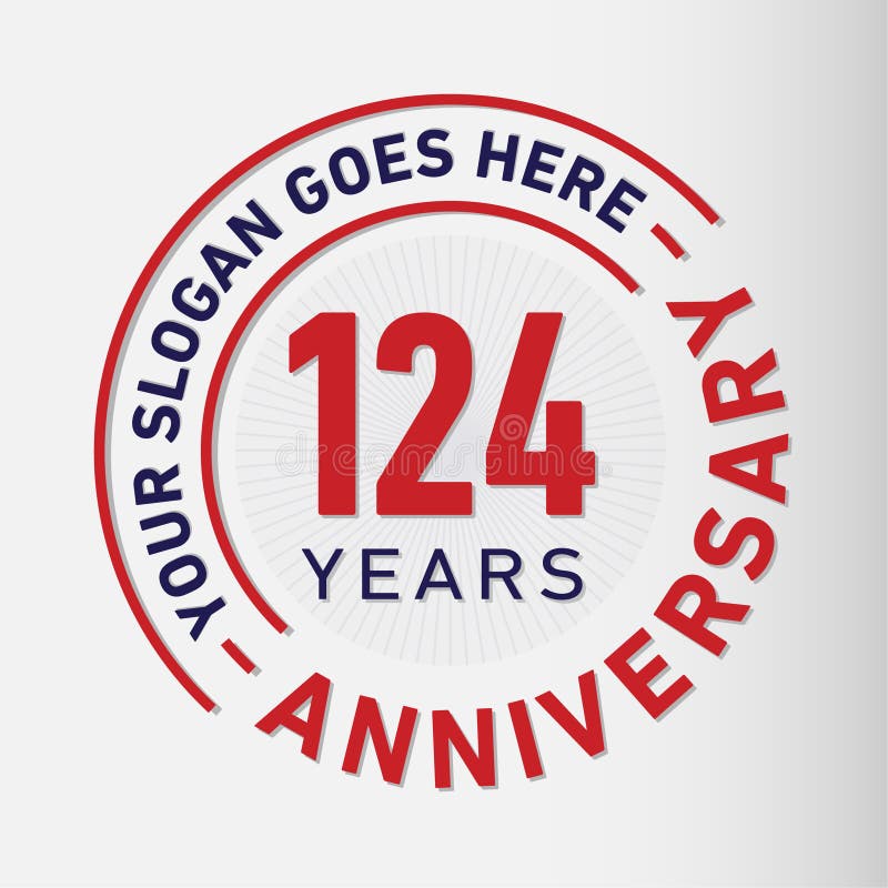 124 Years Anniversary Celebration Design Template. Anniversary Vector ...