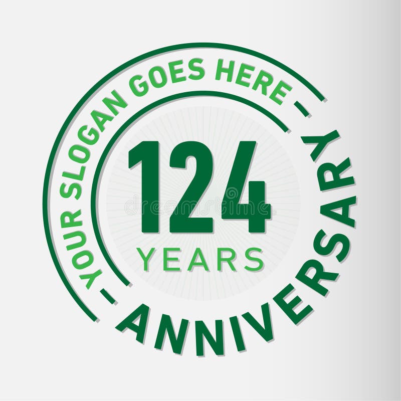 124 Years Anniversary Celebration Design Template. Anniversary Vector ...