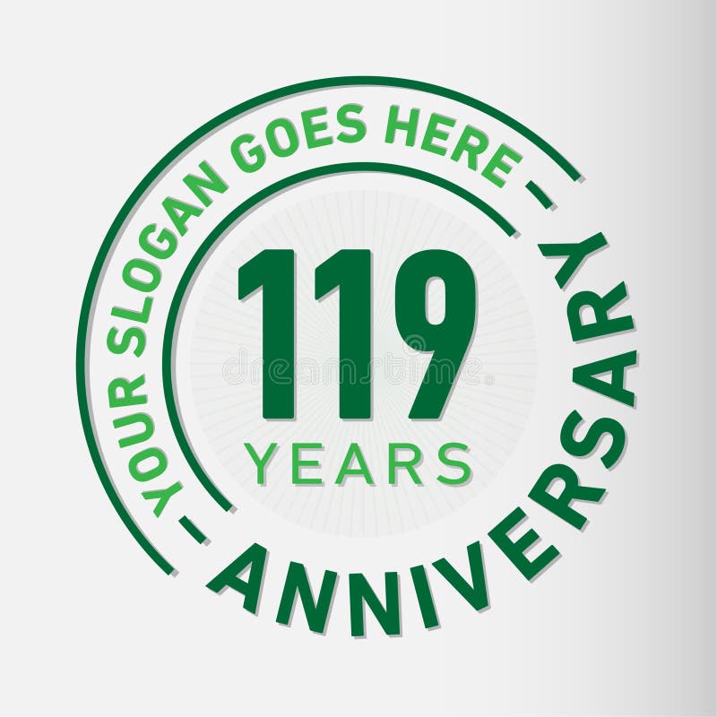 119 Years Anniversary Celebration Design Template. Anniversary Vector ...