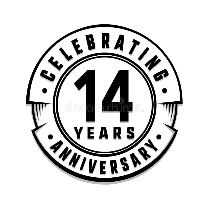 14 Years Anniversary Logo Template. 14th Vector and Illustration. Stock ...