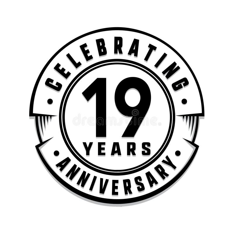 19 Years Anniversary Logo Template. 19th Vector and Illustration. Stock ...
