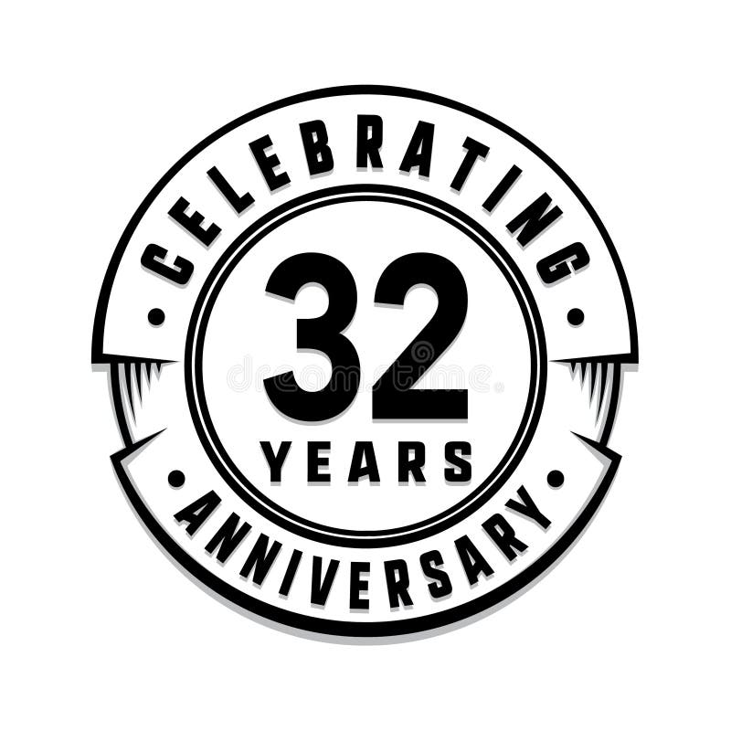 32 Years Anniversary Logo Template. 32nd Vector and Illustration. Stock ...