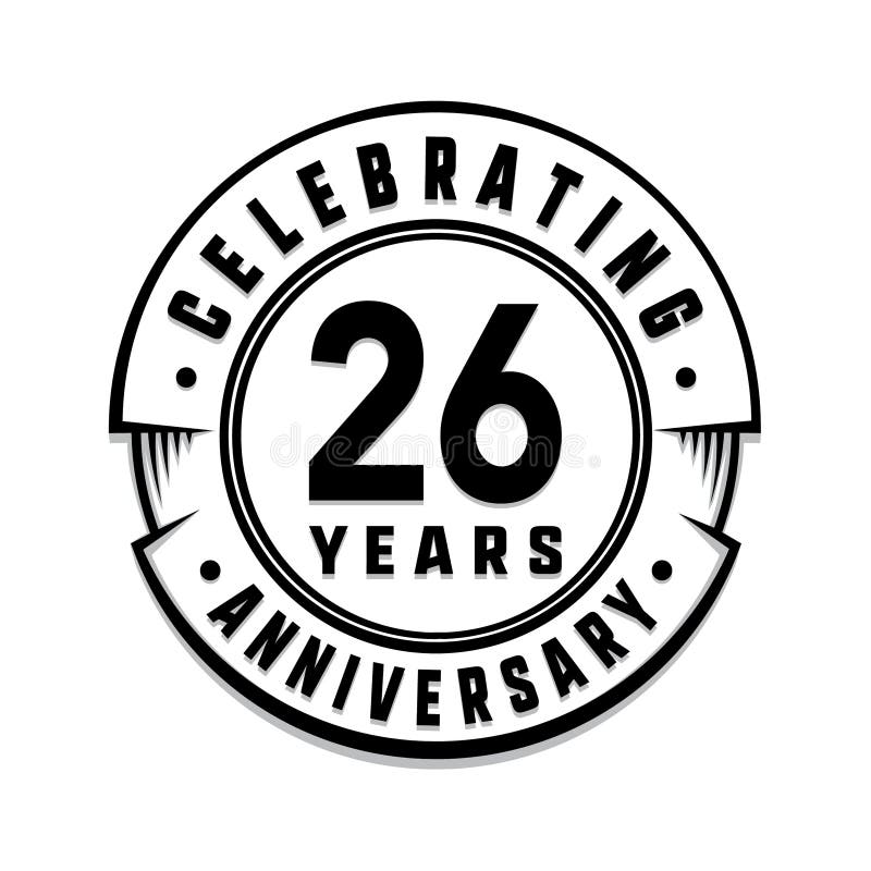 26 Years Anniversary Logo Template. 26th Vector and Illustration. Stock ...