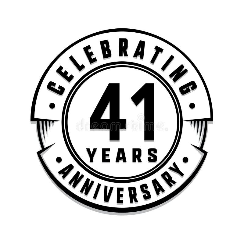 41st Anniversary Celebration Badge Label In Golden Color Stock Vector ...