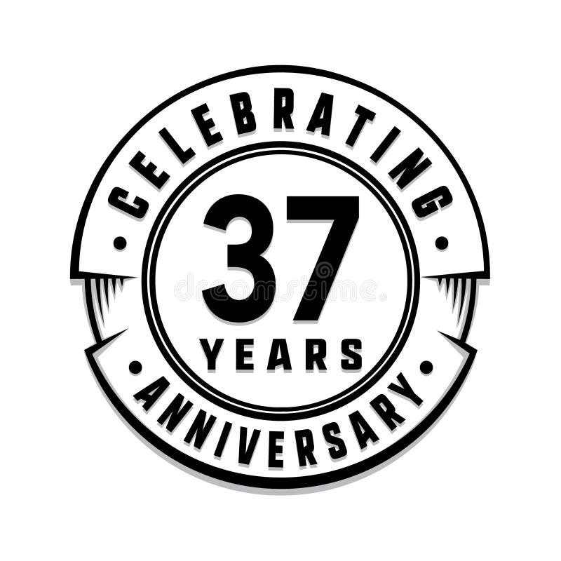 37 Years Anniversary Logo Template. 37th Vector and Illustration. Stock ...