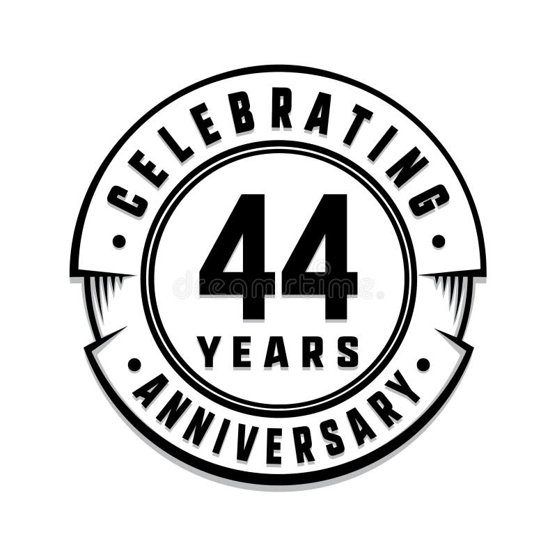 44 Years Anniversary Logo Template. 44th Vector and Illustration. Stock ...