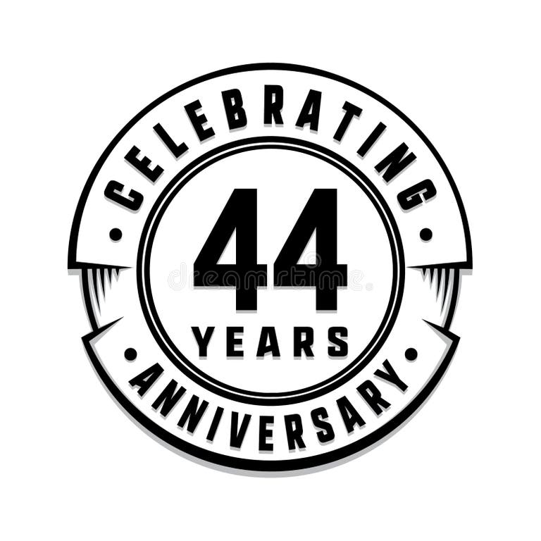 44 Years Anniversary Logo Template. 44th Vector and Illustration. Stock ...
