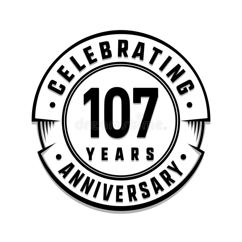 107 Years Anniversary Logo Template. 107th Vector and Illustration ...