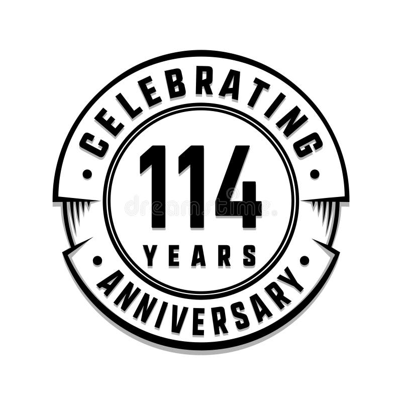 114 Years Anniversary Logo Template. 114th Vector and Illustration ...