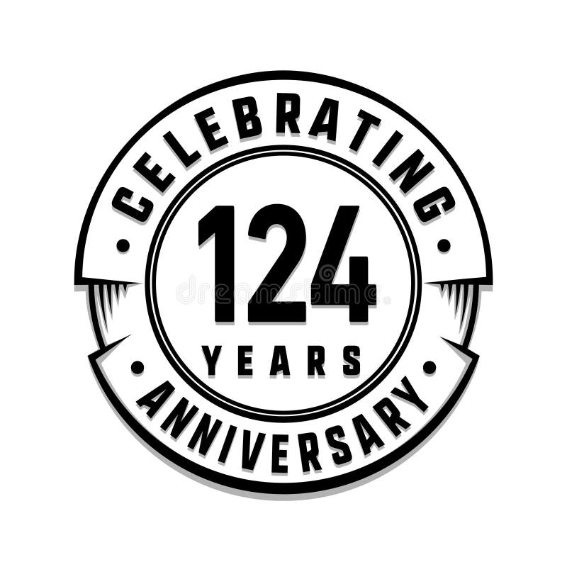 124 Years Anniversary Logo Template. 124th Vector and Illustration ...