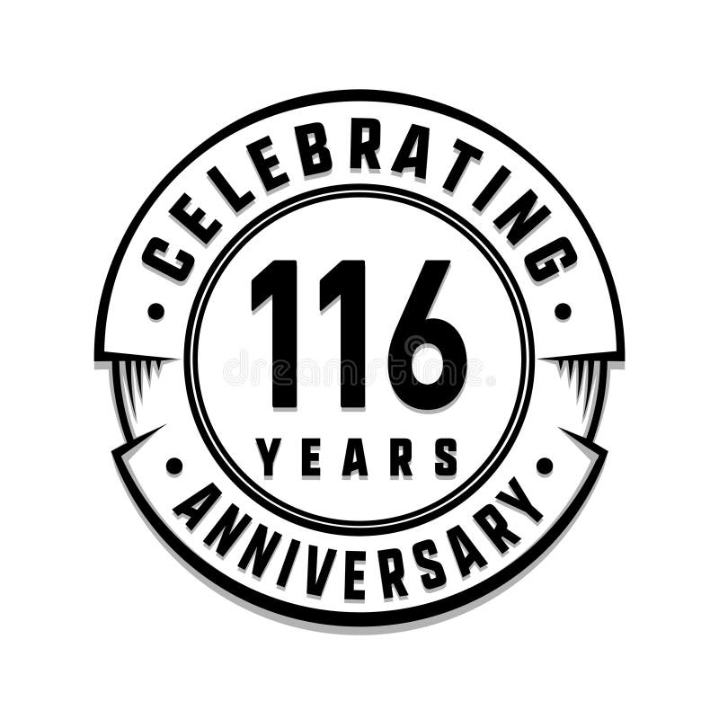 116 Years Anniversary Logo Template. 116th Vector and Illustration ...