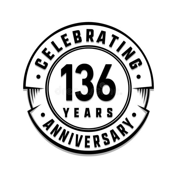 136 Years Anniversary Logo Template. 136th Vector and Illustration ...