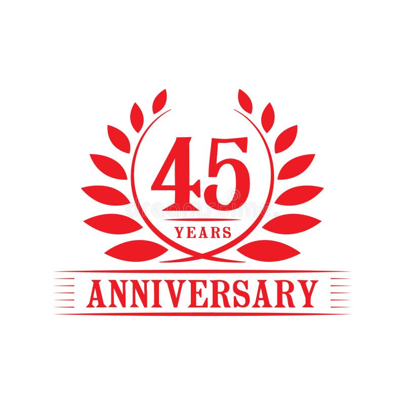 45 Years Anniversary Celebration Logo. 45th Anniversary Luxury Design ...