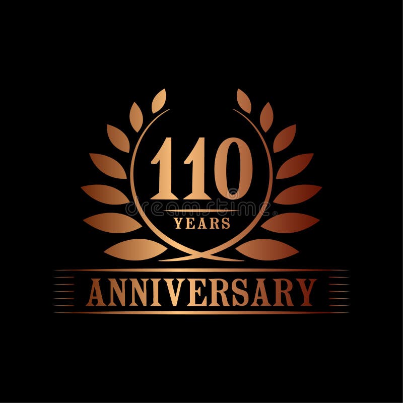 110 Years Anniversary Celebration Logo. 110th Anniversary Luxury Design ...