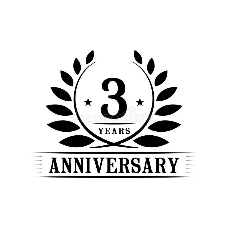 3 Years Anniversary Celebration Logo. 3rd Anniversary Luxury Design ...
