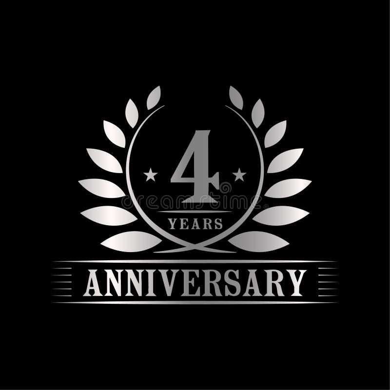 4 Years Anniversary Celebration Logo. 4th Anniversary Luxury Design ...