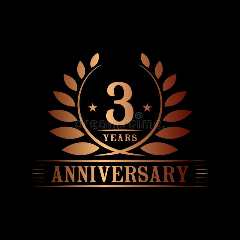 3 Years Anniversary Celebration Logo. 3rd Anniversary Luxury Design ...