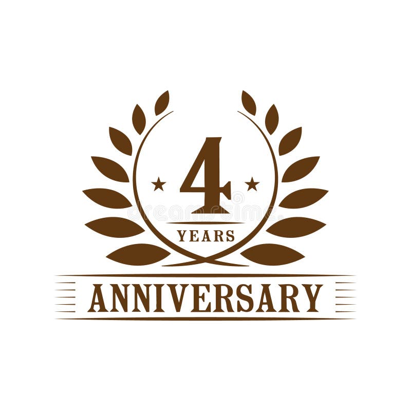 4 Years Anniversary Celebration Logo. 4th Anniversary Luxury Design ...