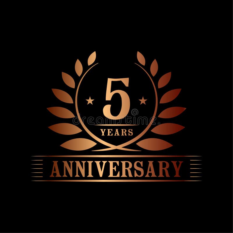 5 Years Anniversary Celebration Logo. 5th Anniversary Luxury Design ...