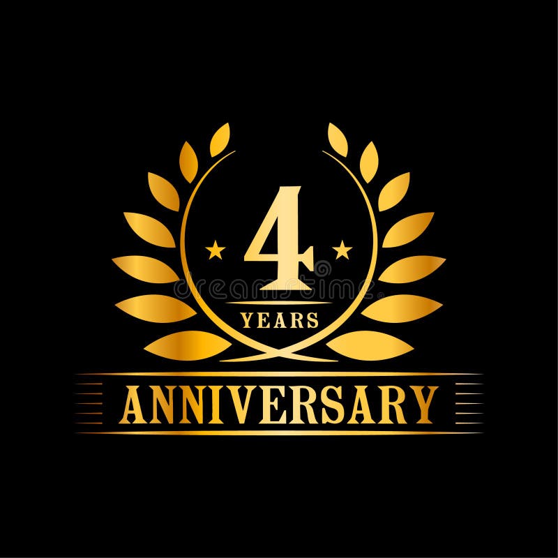 4 Years Anniversary Celebration Logo. 4th Anniversary Luxury Design ...
