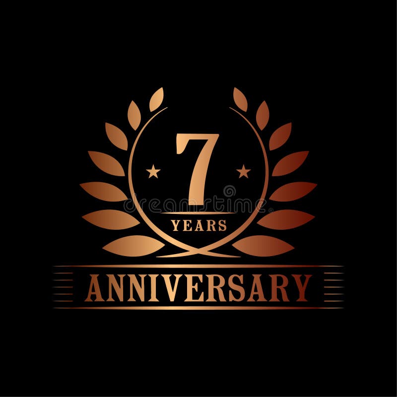 7 Years Anniversary Celebration Logo. 7th Anniversary Luxury Design ...