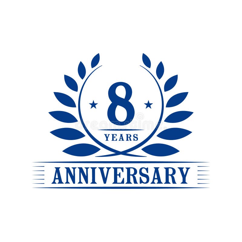 8 Years Anniversary Celebration Logo. 8th Anniversary Luxury Design ...