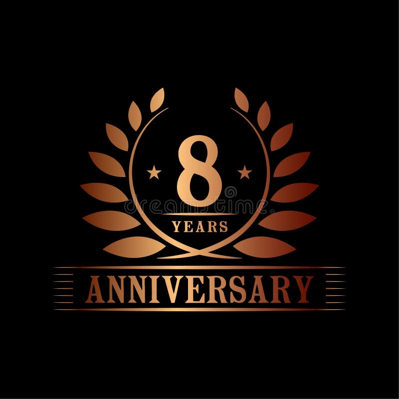8 Years Anniversary Celebration Logo. 8th Anniversary Luxury Design ...